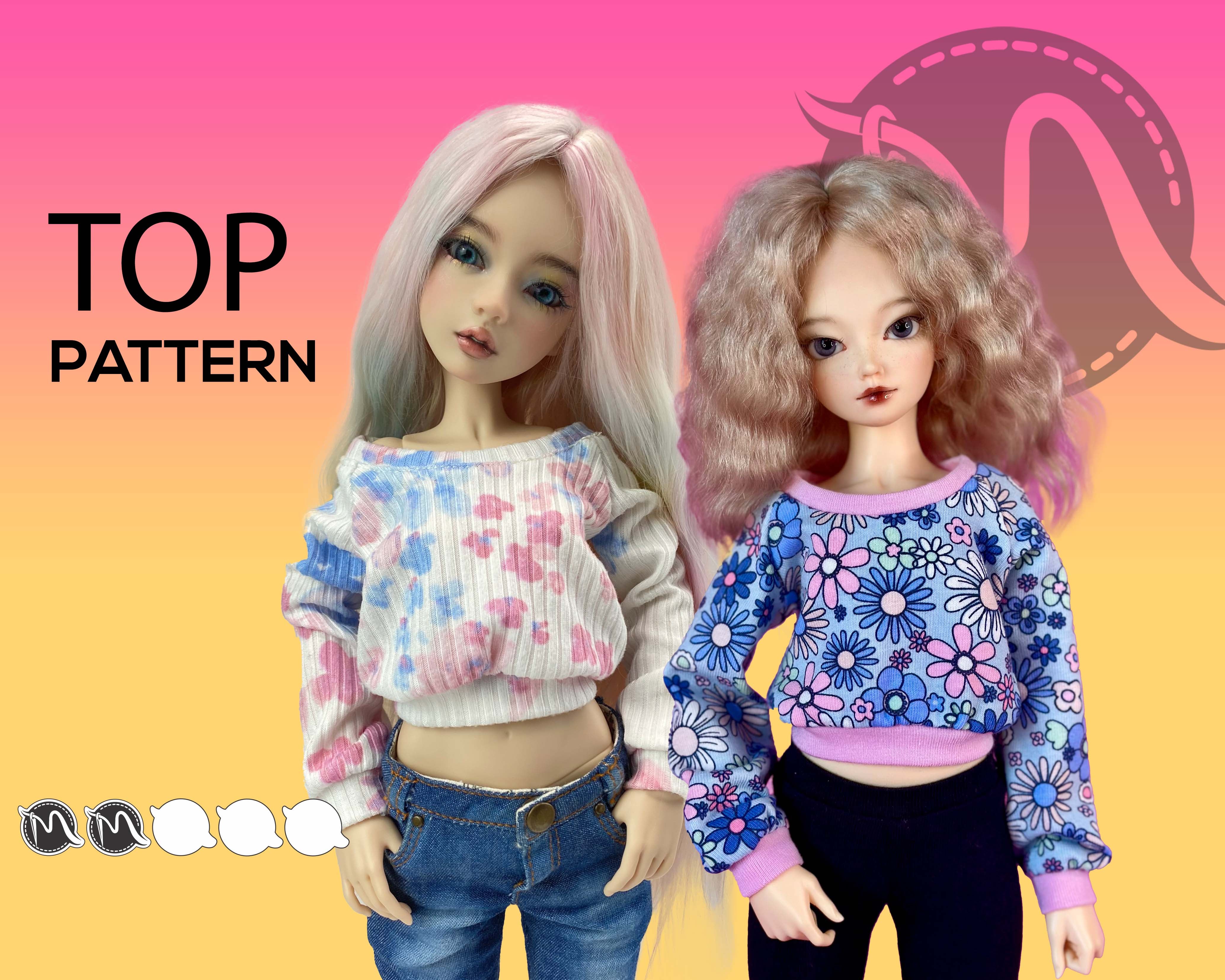 Long Sleeve Raglan Top Sewing Pattern for MSD side. Minifee, Harucasti ...