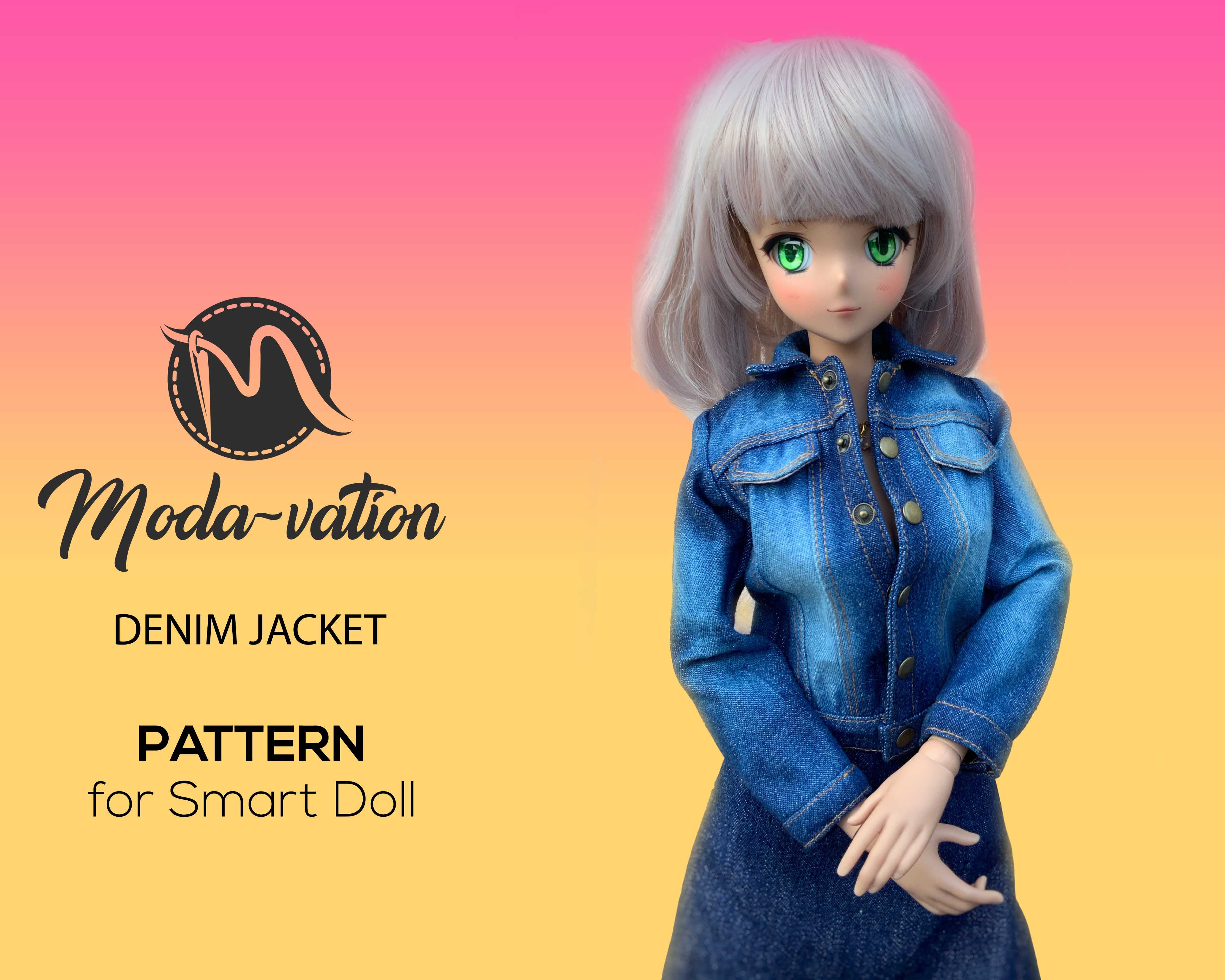 DOLL DENIM JACKET, Doll clothes patterns pdf, Doll Jean Jacket, Smart ...
