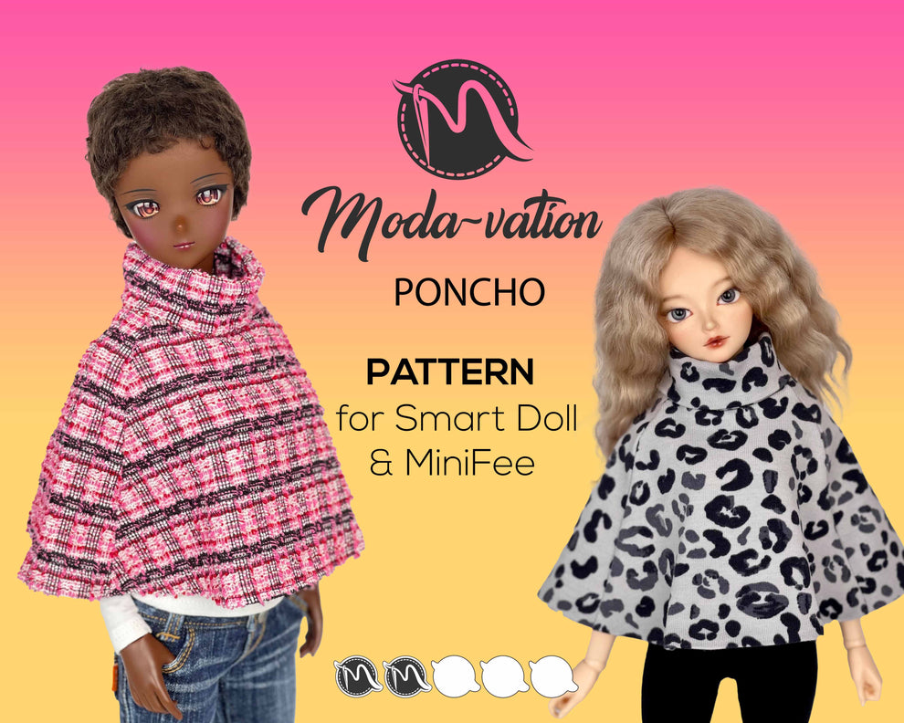 Smart Doll and Minifee Doll Poncho Pattern. PDF file digital download. – ModaVation